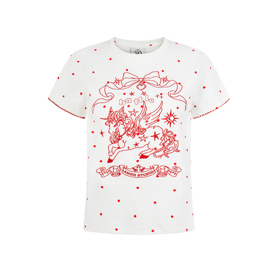 DARKAGE原创正肩花边夏季短袖T恤