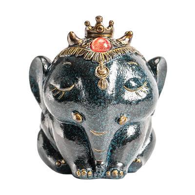 瓷牌茗茶禄吉祥茶宠可爱摆件