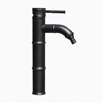 黑色竹节水龙头冷热笼头