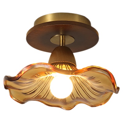 至御中古风实木玻璃护眼吸顶灯