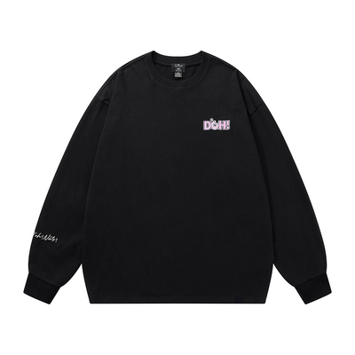 辛普森一家长袖T恤2025新款情侣纯色简约休闲打底圆领T恤男宽松