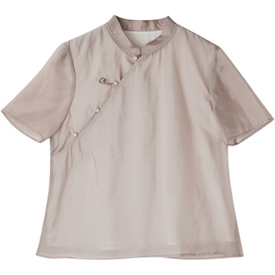 前世今生复古文艺铜氨中式衬衫