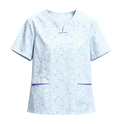 安诺涤棉印花透气女款医生手术服