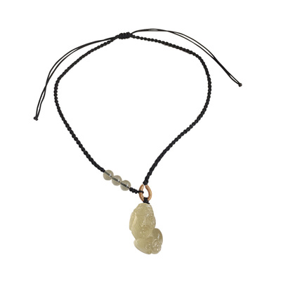 招财黄水晶貔貅项链吊坠男女款