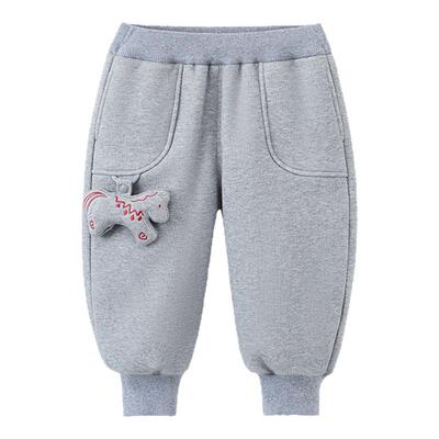 齐齐熊男童卫裤520G羊驼绒冬款