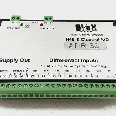 SIOX N48 8 CHANNEL A/D I/O MODULE TELEFRANG AB SIOX N 48
