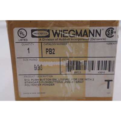 Wiegmann猫PB26x3x3标准按钮ANSI61灰色全新开箱3627