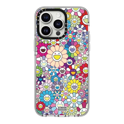 CASE联名满屏彩色太阳花适用17promax手机壳iPhone16pro苹果15plusMagSafe磁吸14p透明C家13潮流12村上隆11