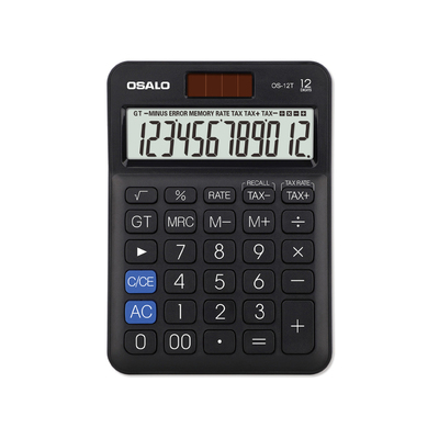 OSALO奥斯欧OS-12T办公税率计算器12位显示太阳能台式财务无声音