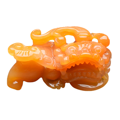 黄龙玉霸王貔貅挂坠手工金沙