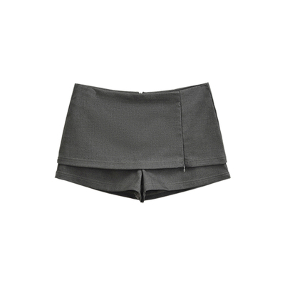 拉链开叉防走光西装半身短裙裤