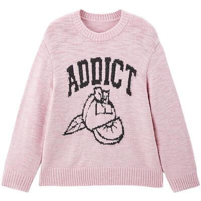 【商场同款】乐町好柿发生圆领针织衫冬宽松新年毛衣C2EEF1321*