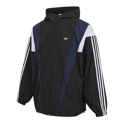 adidas阿迪达斯三叶草秋季新款男运动休闲连帽夹克防风服 KS3552