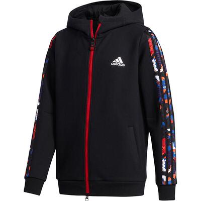 Adidas/阿迪达斯正品儿童印花休闲运动连帽夹克外套 GP0538