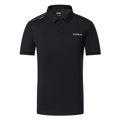 【特价秒杀】探路者T恤男户外运动干爽透气POLOT恤弹力翻领短袖