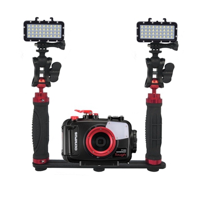 gopro双臂支架奥林巴斯潜水配件