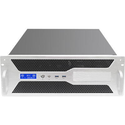 博思工控4U机箱铝面板带温控屏