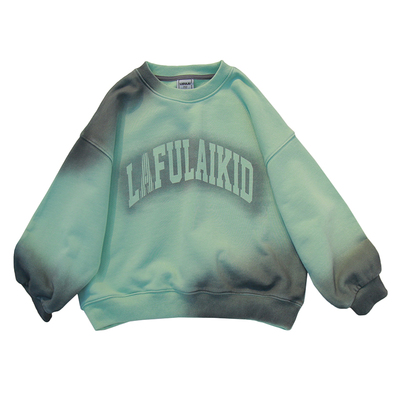 啦芙莱童装儿童渐变色圆领卫衣25秋季新品女童宽松字母上衣潮7762