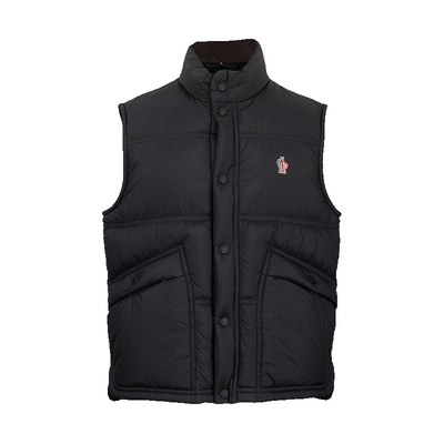 Moncler立领纯色无袖羽绒马甲男