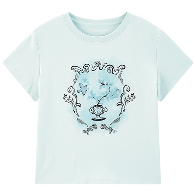 【Miki Lowe艺术家联名】乐町商场同款T恤修身显瘦短袖C1CNG2211