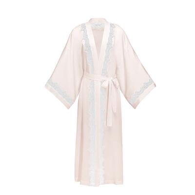 MANITO/曼尼陀Wedding桑蚕丝蕾丝长睡袍简约婚礼性感蕾丝