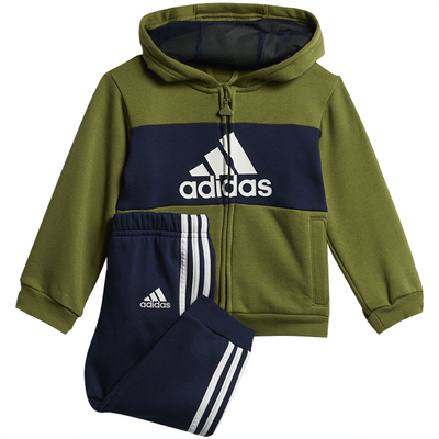 Adidas/阿迪达斯正品婴童连帽针织休闲运动夹克套装 ED1166