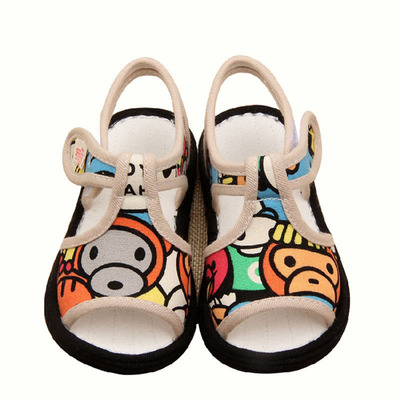 布蕊老北京儿童手工布鞋夏凉鞋