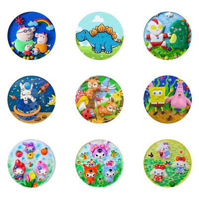 浮雕画石膏娃娃礼物摆件圆形卡通