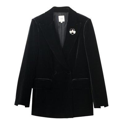 HONRN/红人套装长袖丝绒西装外套