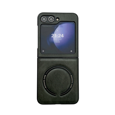 三星GalaxyZFlip7真皮磁吸防摔壳