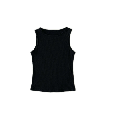 老米家纯色打底遮副乳收腰棉质正肩弹力显瘦无袖圆领背心Tanktop