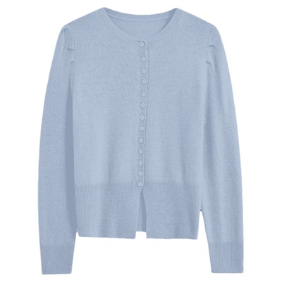 SeRinaBlue纯色立领女士羊毛衫