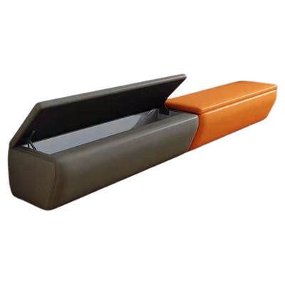 雨荨简约皮质等候区储物沙发凳