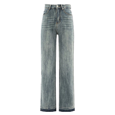 阔腿裤长裤常规2024毛边牛仔裤