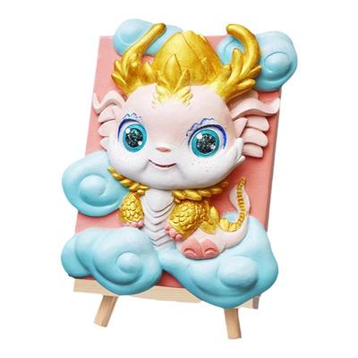 DIY立体浮雕3D人偶数字油画石膏