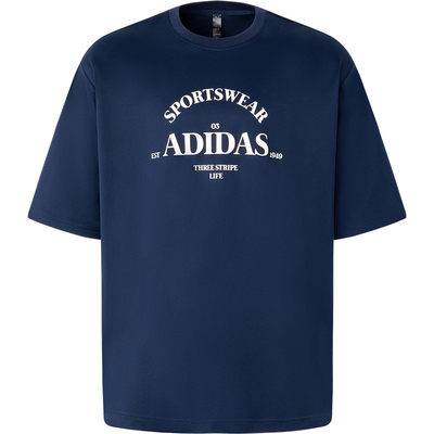 Adidas/阿迪达斯官方正品新款男士宽松休闲圆领运动短袖JD0439