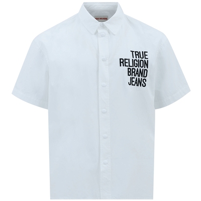 TrueReligion春夏男翻领美式潮流时尚短袖衬衫