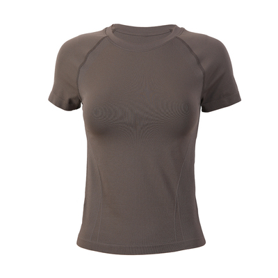 dcw圆领修身显瘦瑜伽打底t恤上衣