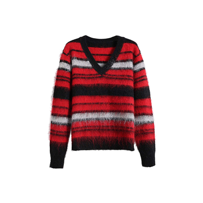 MieleKohler气质条纹针织女毛衣