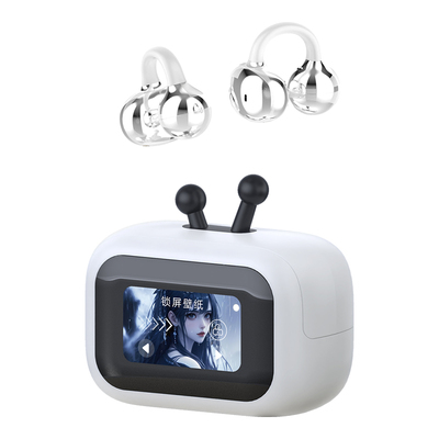 骨时Z13夹耳式蓝牙耳机带屏幕