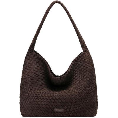 【新年礼物】百丽包包女25冬商场同款绒面编织hobo托特包JY186DX5