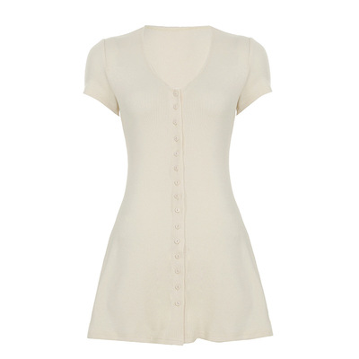 Peachheart 气质法式连衣裙纯色基础短裙针织小个子百搭休闲漂亮