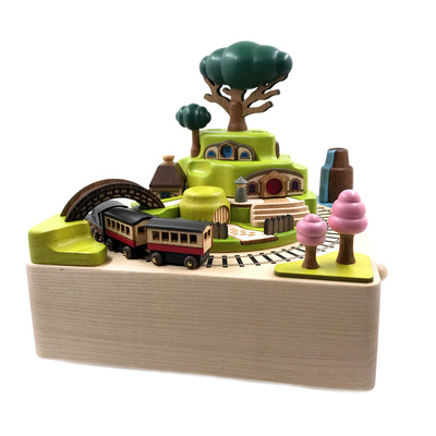 台湾春季火车音乐盒jeancard木质