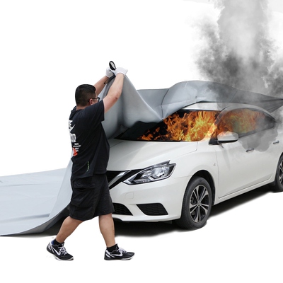 汽车防火车衣硅胶玻璃纤维灭火毯