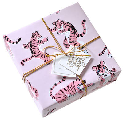 虎年新年爱老虎情人节礼物包装纸