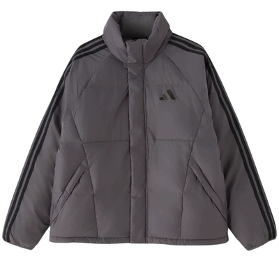 adidas阿迪达斯三条纹羽绒服翻立领鸭绒保暖冬装夹克外套 LE4992