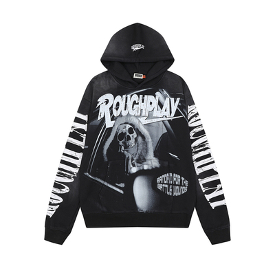 RoughPlay美潮高街烫钻连帽卫衣