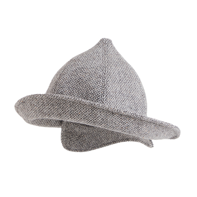 复古秋冬不对称檐尖顶羊毛呢帽