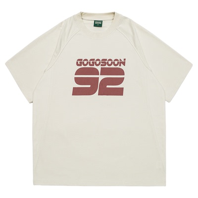 GOGOSOON夏季新款短袖T恤男生266g速干凉感透气美式字母印花半袖Q