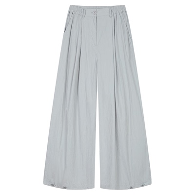 MOUSSY 早春新品休闲慵懒风纯色宽松阔腿长裤女028IAA31-1013